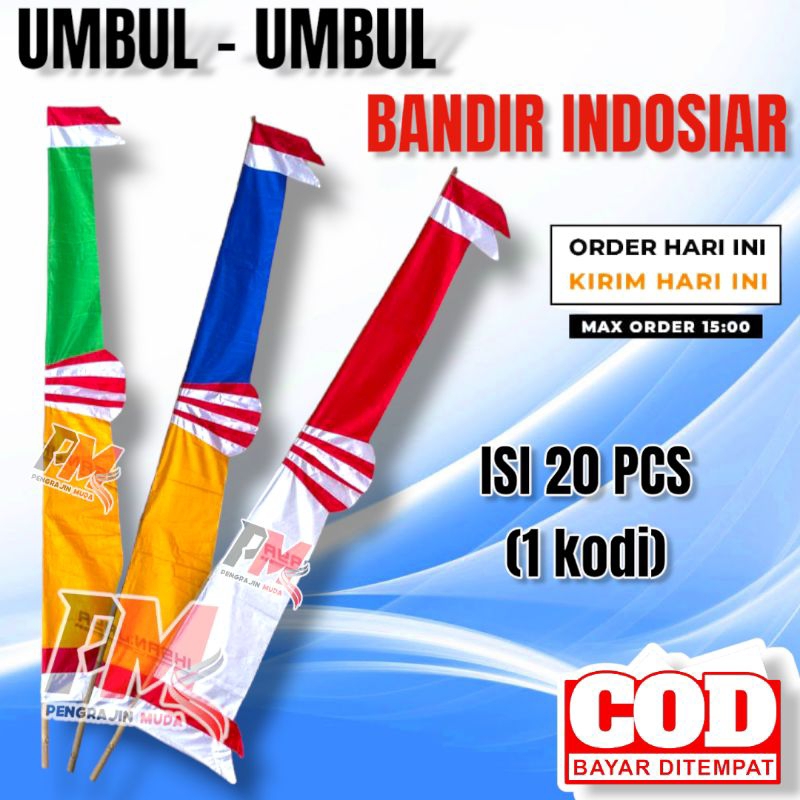 Jual BENDERA UMBUL UMBUL BANDIR ISI 20 PCS UMBUL UMBUL MERAH PUTIH | Shopee Indonesia