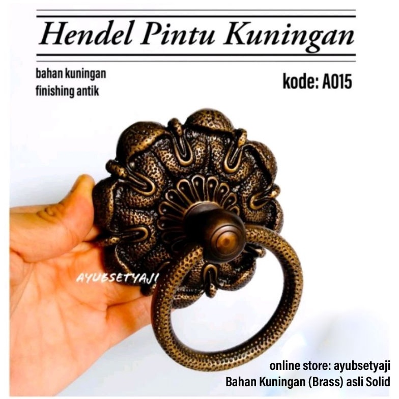 Jual Handle Pintu Kuningan ANTIK model A15 hendel A15 Gebyok hendel ...