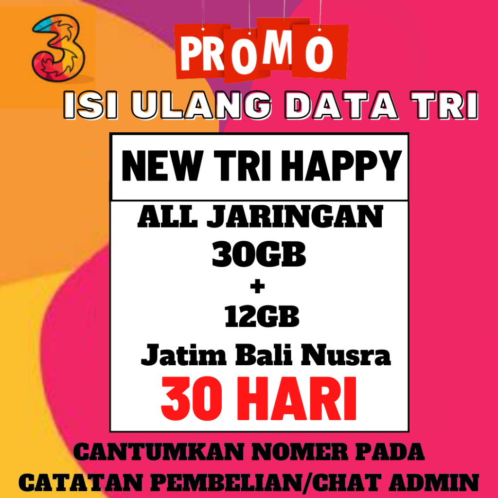 Jual KUOTA TRI MURAH HAPPY HARIAN 1 GB, 2 GB, 3 GB 3 D, 3,5 GB, 3 GB 7 GB, 6 GB, 9 GB | Shopee ...