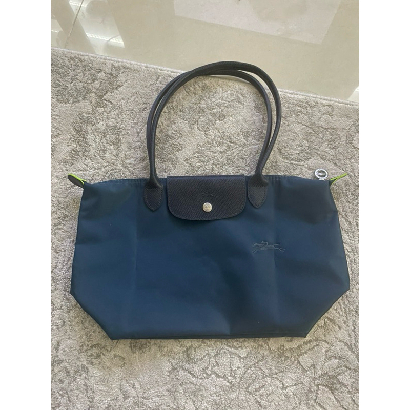 Jual Like new Longchamp le pliage small long handle blue | Shopee Indonesia