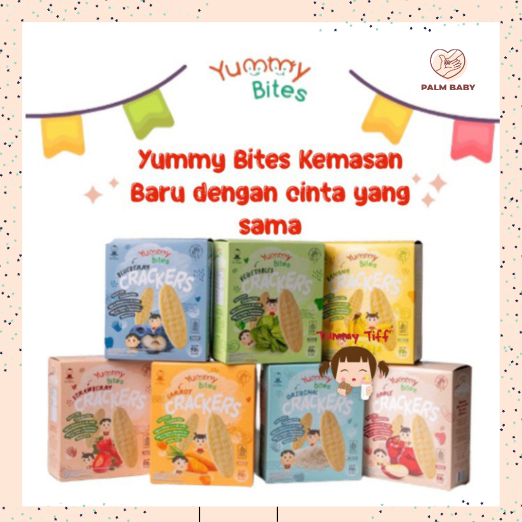 Jual YUMMY BITES Baby Rice Crackers - Snack Bayi Biskuit Bayi (50 gr ...