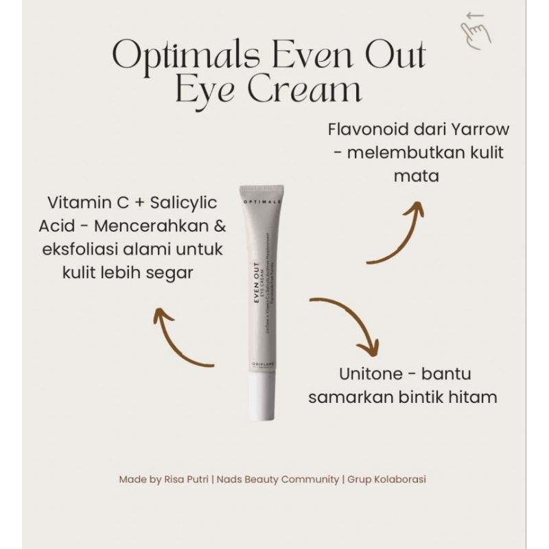 Jual krim mata- optimals even out eye cream. Oriflame | Shopee Indonesia