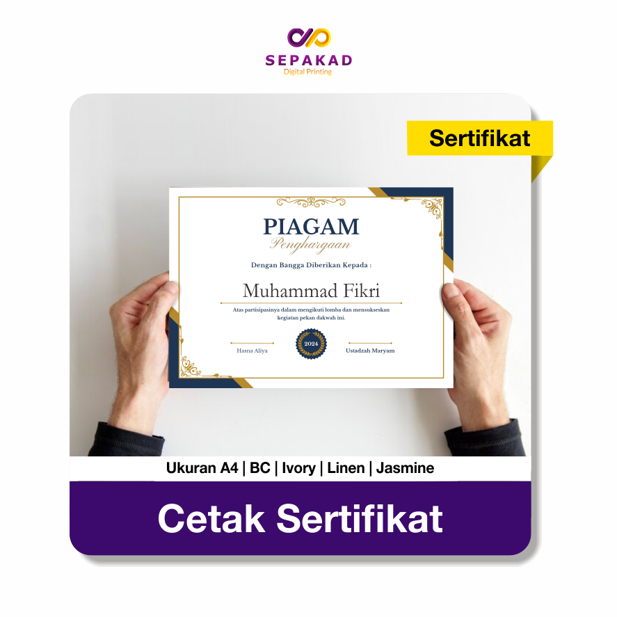 Jual Cetak Sertifikat Premium A4 | Shopee Indonesia
