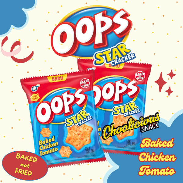 Jual OOPS Star Cracker Baked Chicken Tomato Biskuit Cracker @40 gram ... Jual OOPS Star Cracker Baked Chicken Tomato Biskuit Cracker @40 gram ...