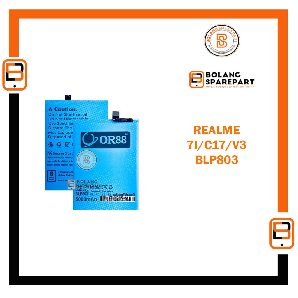 Jual BATERAI BATRE REALME C17 7I V3 REALME 8 5G BLP803 ORIENS DOUBLE IC ...