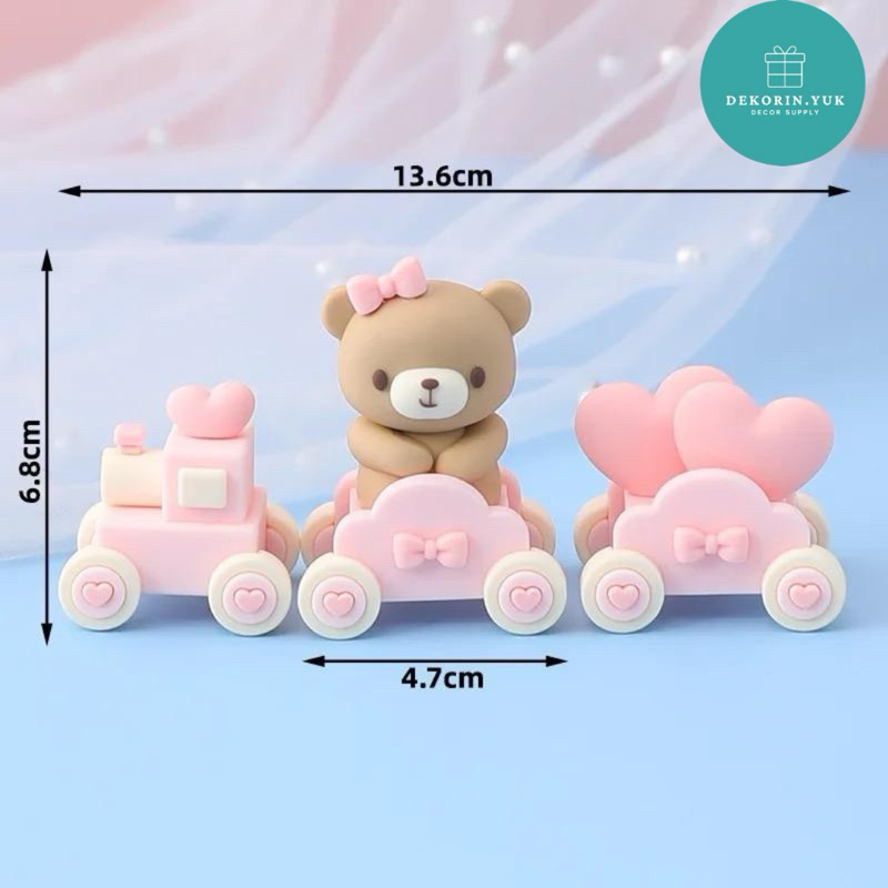Jual CAKE TOPPER CLAY BEAR KERETA BABY DICE hiasan kue ulang tahun ...