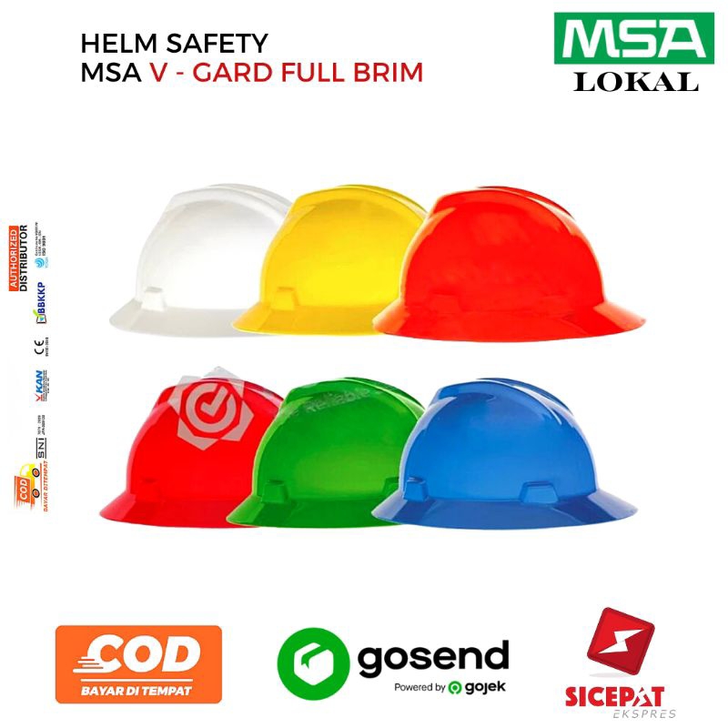 Jual Helm Safety Msa Lokal Full Brim Warna Kuning - Putih - Hijau ...