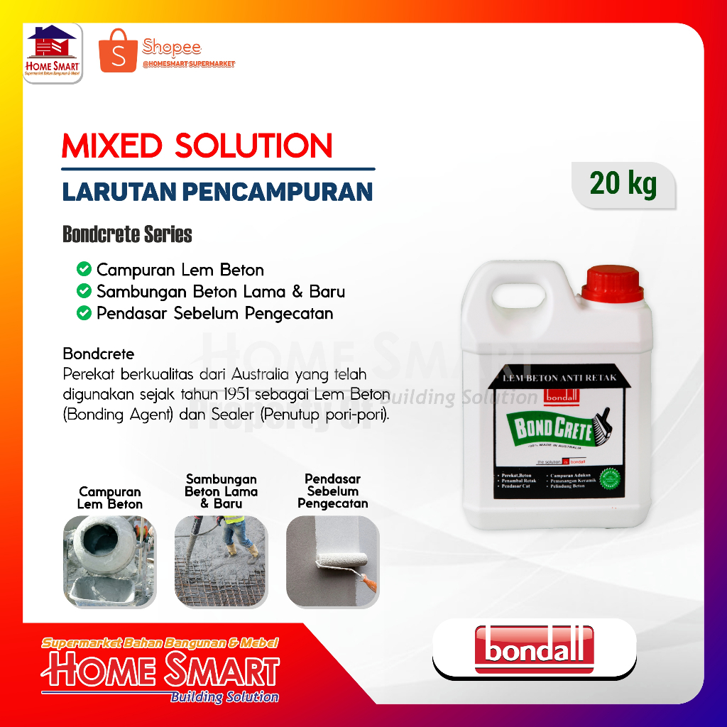 Jual Bondall Boncrete Super Lem Beton Anti Retak 20Kg | Shopee Indonesia
