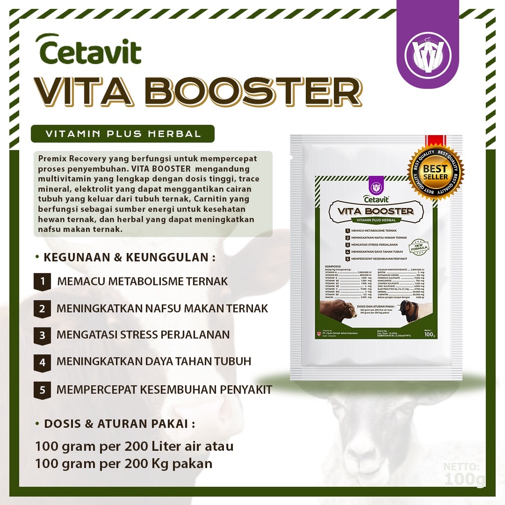 Jual VITA BOOSTER 100 GRAM - Vitamin Penggemuk & Penambah Nafsu Makan ...