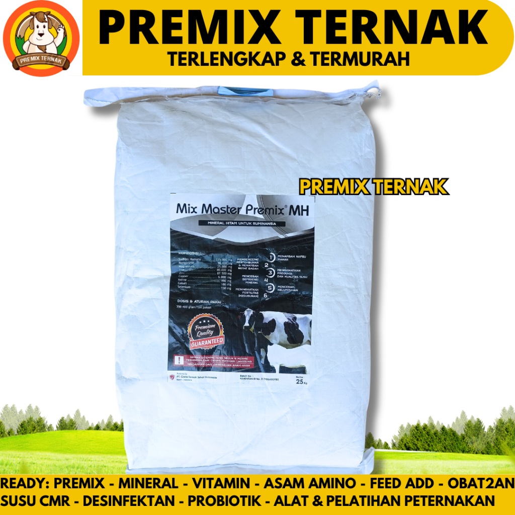 Jual MIX MASTER PREMIX MINERAL HITAM 25 KG (1 SAK) - Mineral Sapi ...
