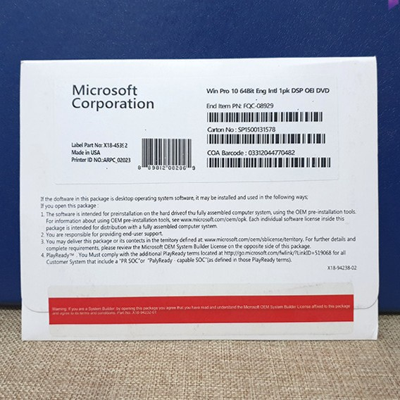 Jual Windows 10 Pro OEM 64Bit Original | Shopee Indonesia
