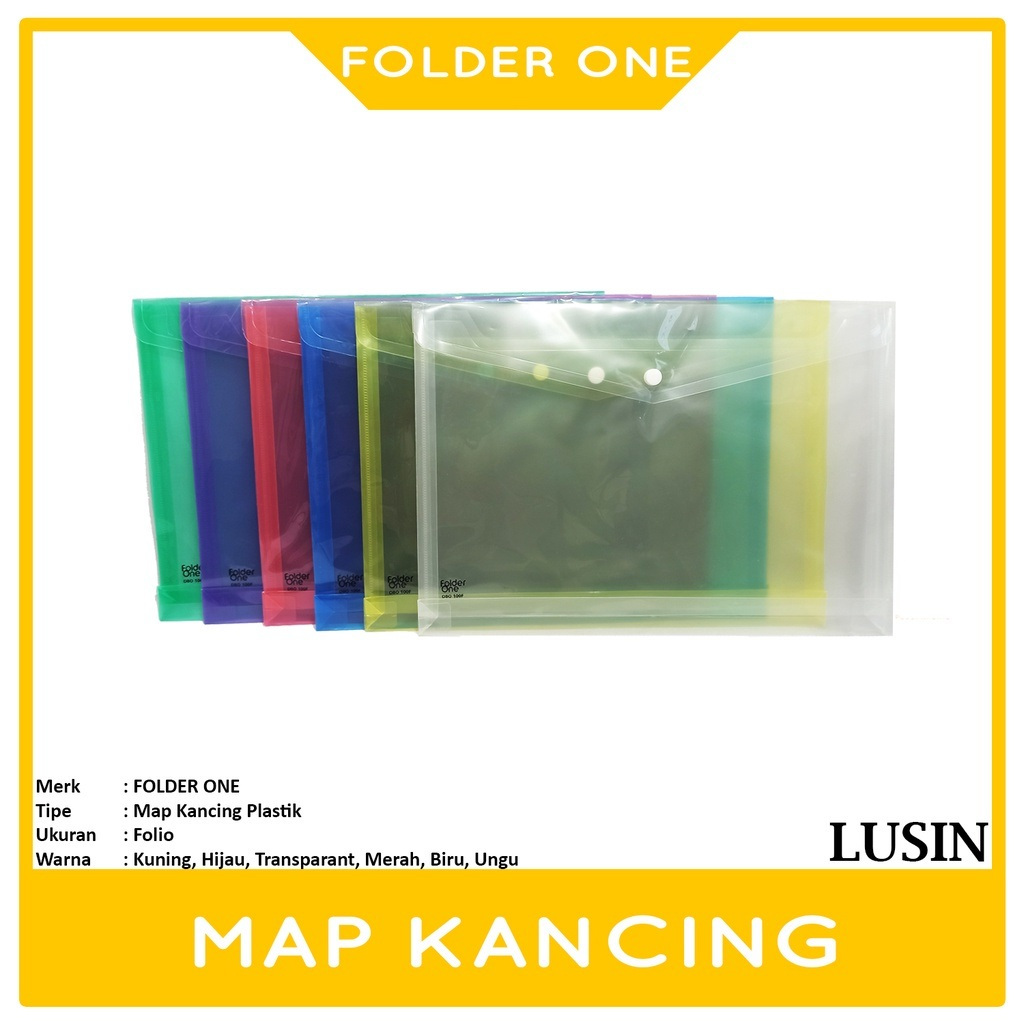 Jual FOLDER ONE - Map Plastik Kancing Ukuran Folio | Shopee Indonesia