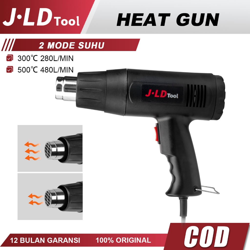 Jual JLD Heat Gun Pistol Angin Panas 1500W 2 Mode - untuk Kerajinan, Repair HP, Melamin, Tempel ...