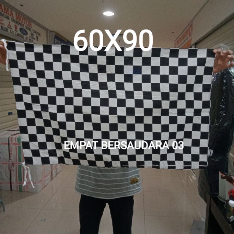 Jual BENDERA START BENDERA FINISH CATUR HITAM PUTIH 60x90 | Shopee ...
