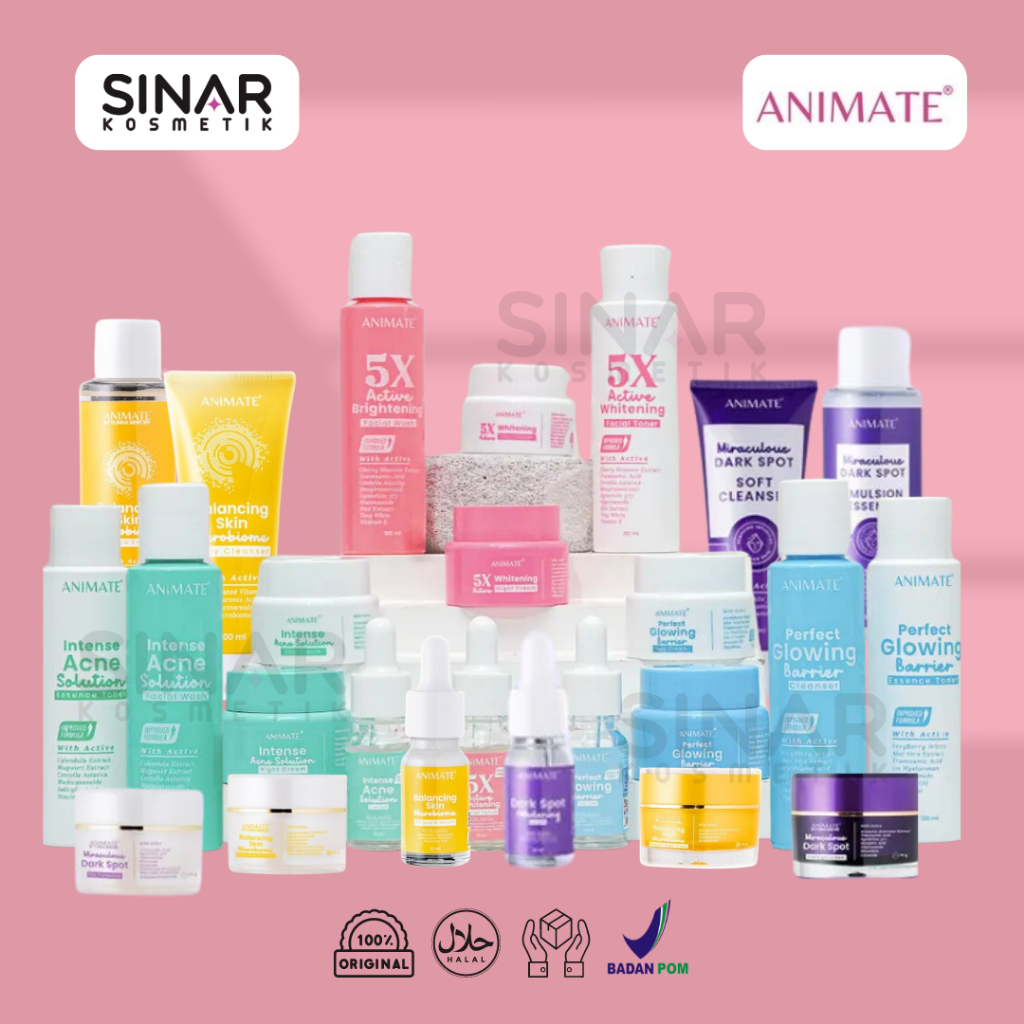 Jual Animate Instant Whitening Series 5 in 1 | Glowing Barrier Series 5 ...