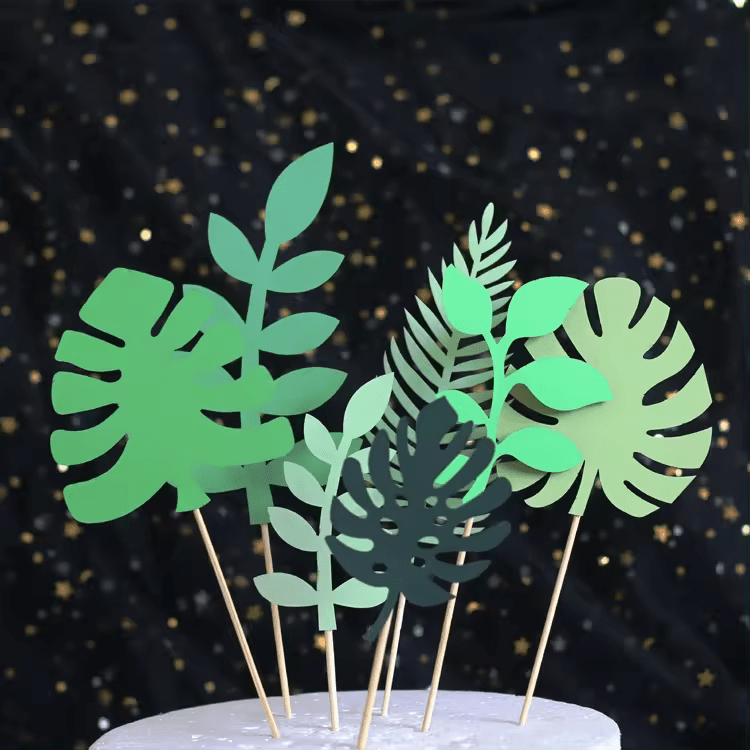 Jual Topper Kue 7 pcs Daun Pohon Hijau Hutan Bahan Kertas / Cake Topper ...