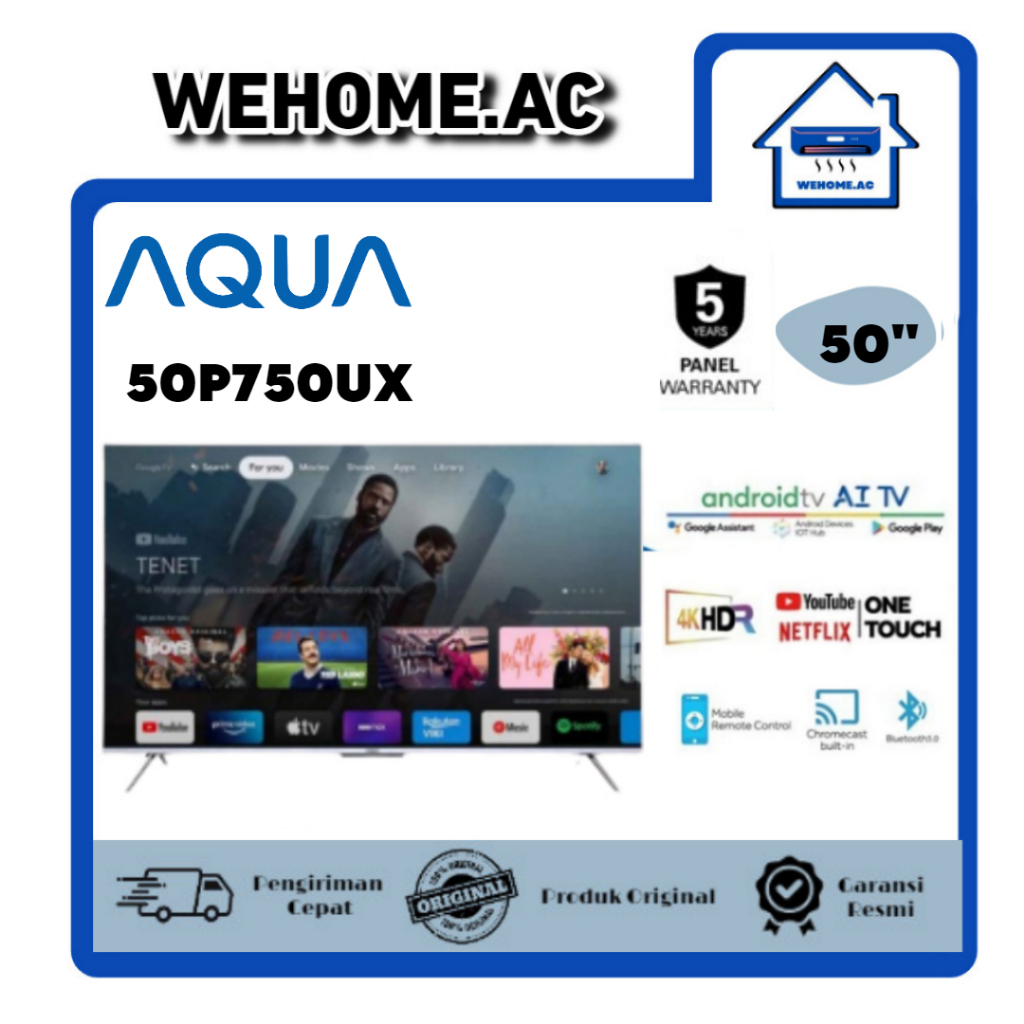 Jual TV LED Aqua 50P750UX LED Aqua 50 Inch Android TV Aqua 4K HDR ...