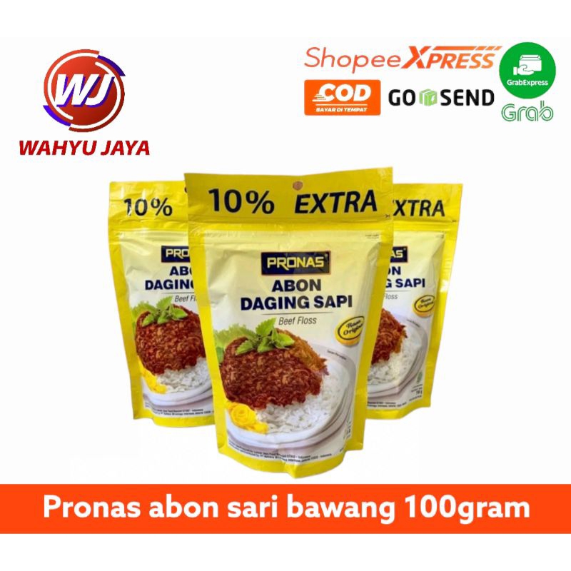 Jual pronas abon daging sapi bawang 100 gram | Shopee Indonesia