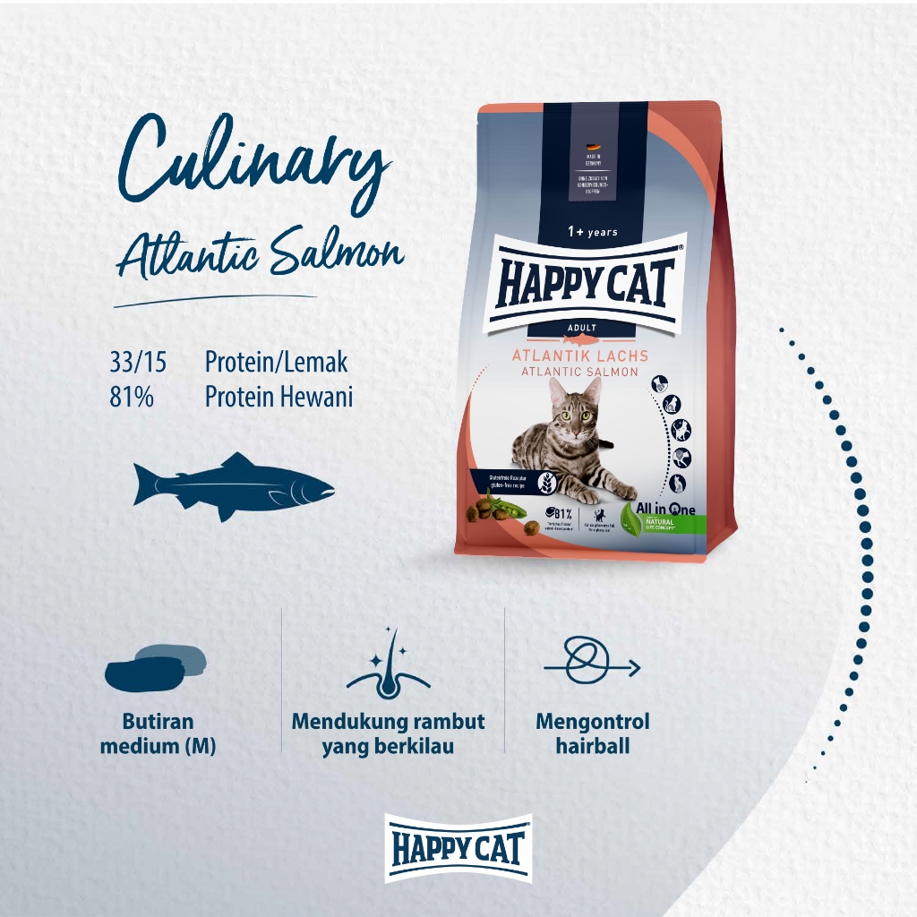 Jual Happy Cat Culinary Atlantic Salmon | Makanan Kucing Dewasa (1,3 Kg ...