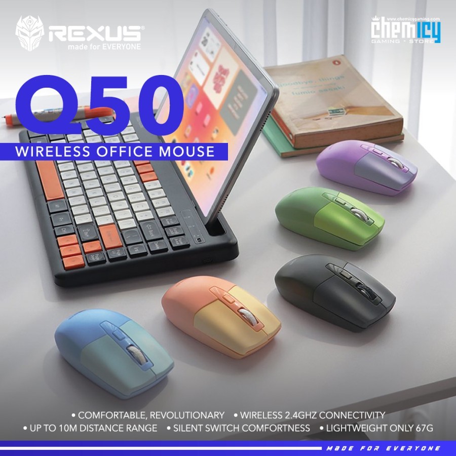 Jual Rexus Q50 / Q-50 Silent Click Dual Mode Wireless Office Mouse ...