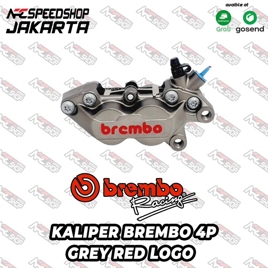 Jual Kaliper Brembo Kanan Kiri 4P 1P 4Piston 1Pin Grey Red Logo Universal MT15 R15 V2 V3 V4 MT25 ...