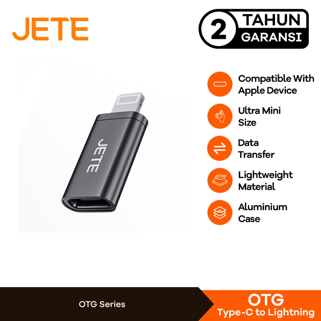 Jual JETE Adapter OTG Type C to Lightning/iPhone - Garansi Resmi 2 ...