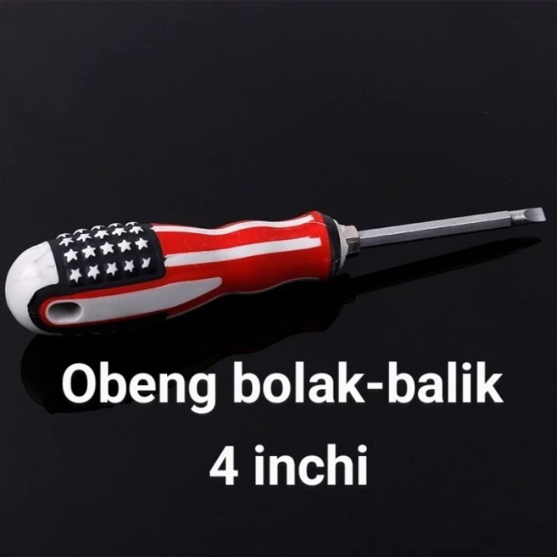 Jual Obeng min plus bolak-balik gagang karet Amerika 4inchi magnetik ...