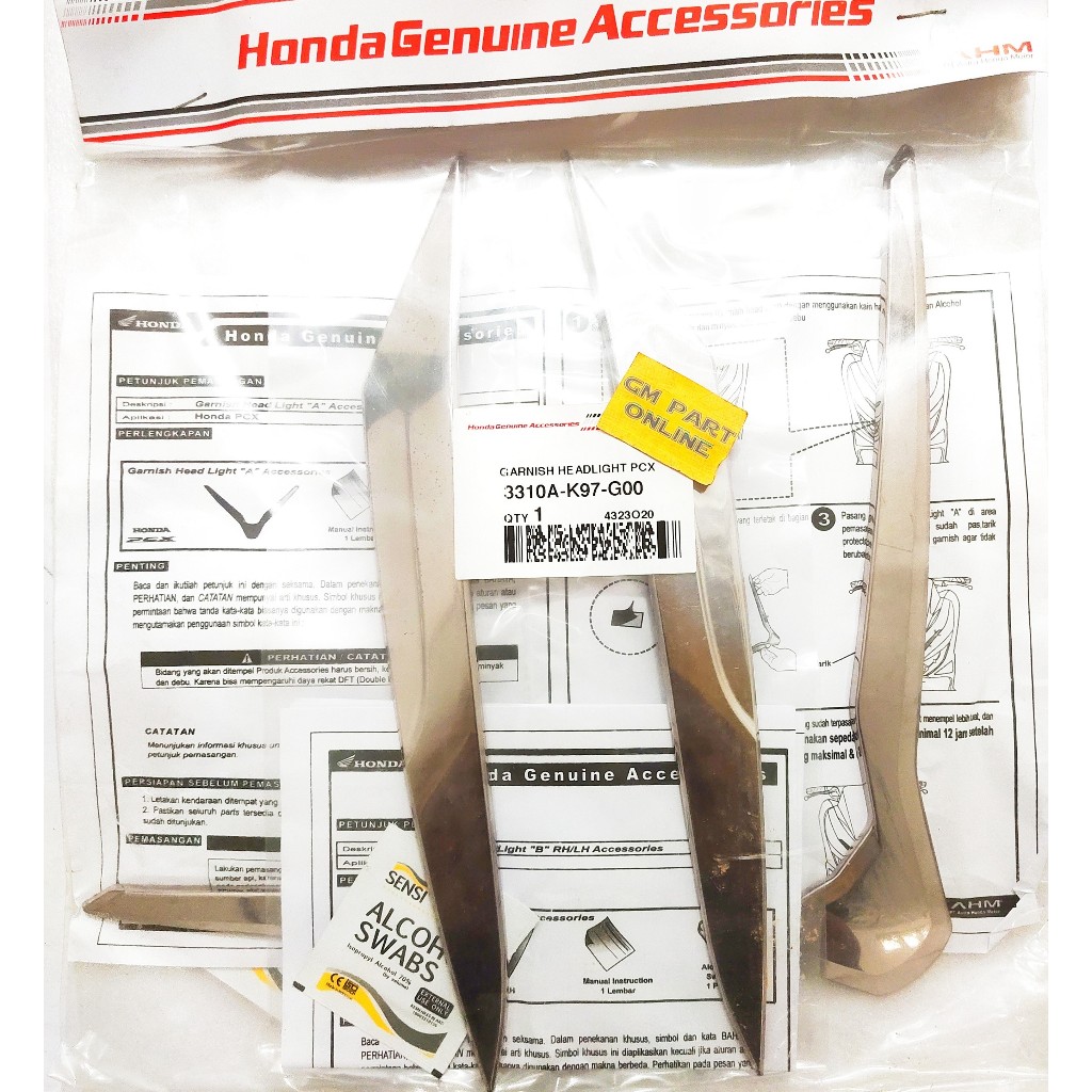 Jual MOTOR AKSESORIS MOTOR GARNISH LAMPU DEPAN PCX 150 3310A-K97-G00 ...