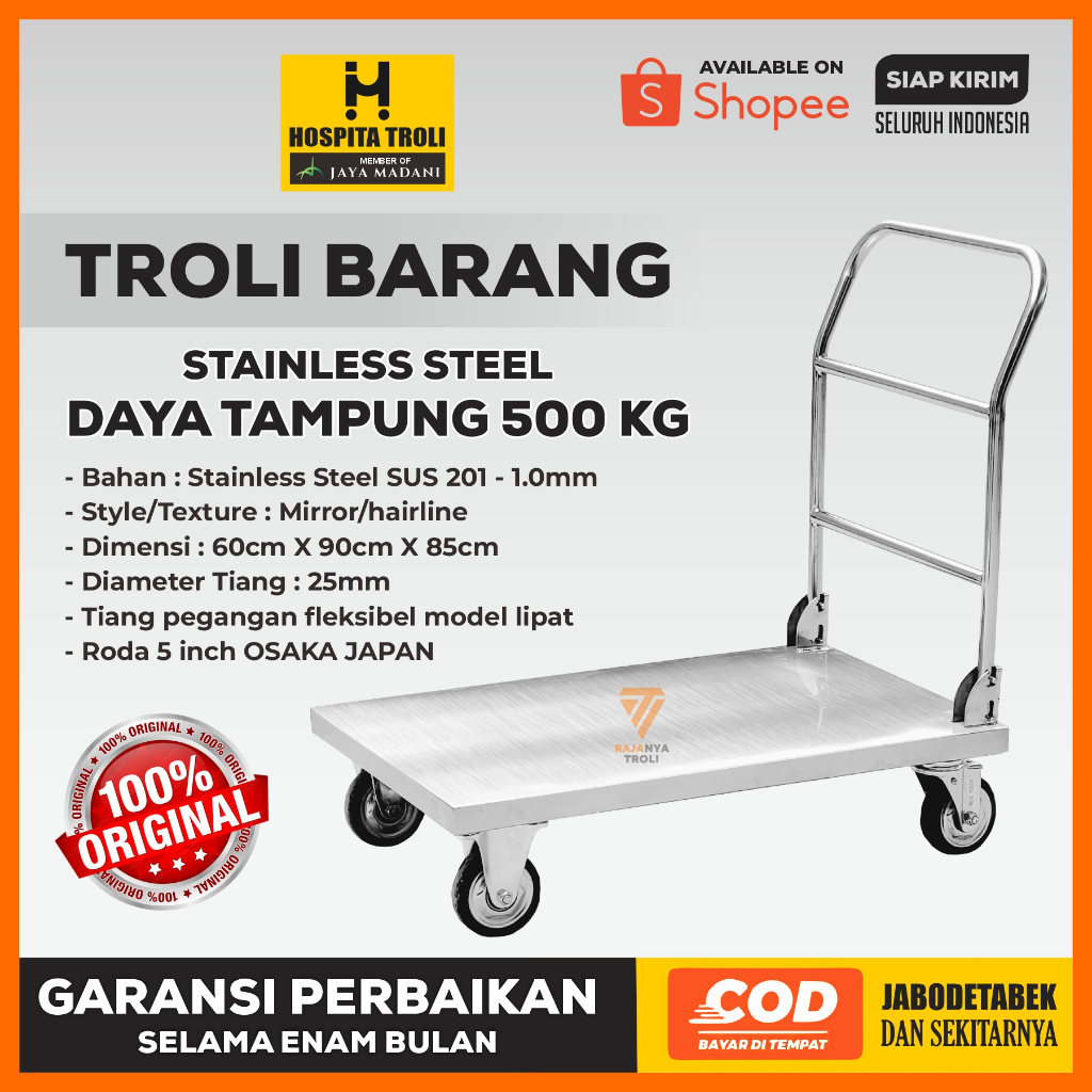 Jual Trolley Troli Barang 500kg Troly Lipat Hand Truck Folding Cart ...