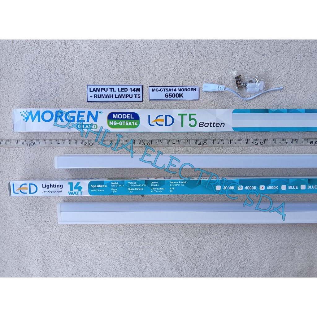 Jual LAMPU TL T5 LED 14W CAHAYA PUTIH 1 SET (LAMPU+RUMAH) MORGEN ...