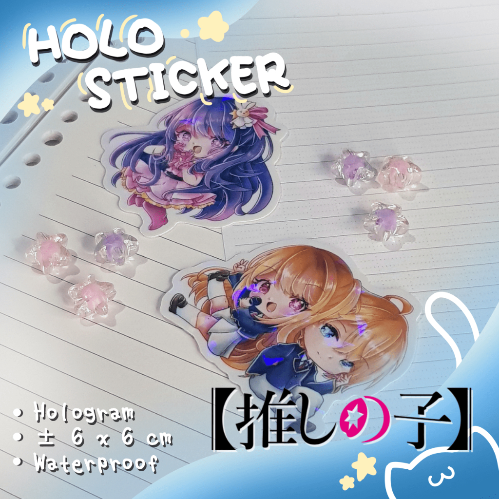 Jual Oshi no Ko HOLOGRAPHIC Sticker (Hoshino Ai, Aqua, Ruby) | Shopee ...