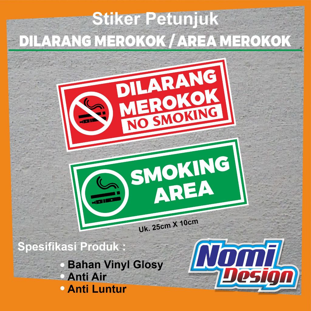 Jual sticker petunjuk dilarang merokok dan stiker smoking area | Shopee ...