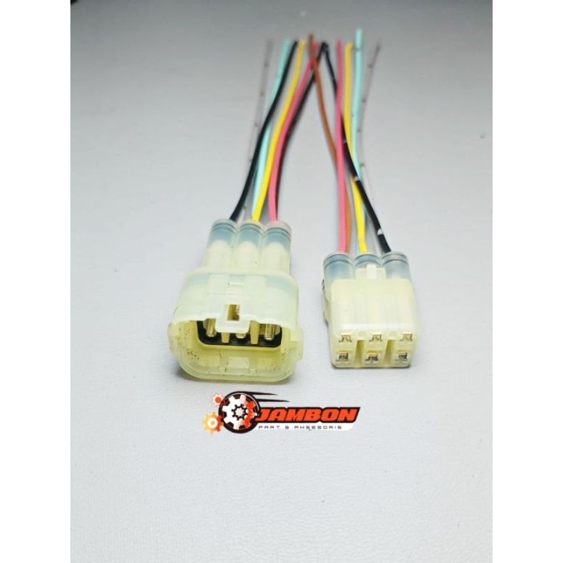 Jual Soket Kabel Pin 6 Male Female Stop Lamp APV Carry Katana Jimmy ...