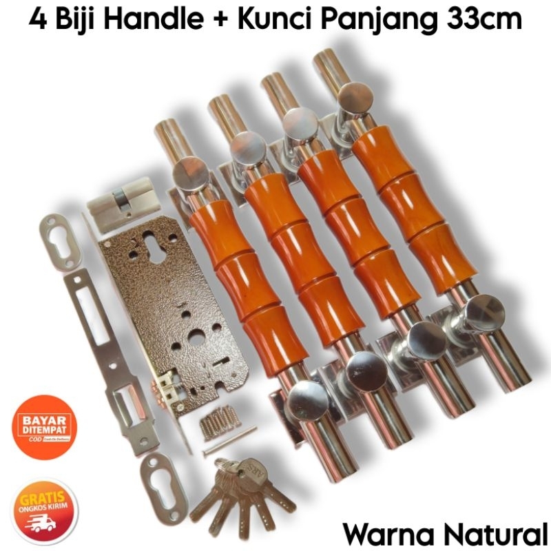 Jual handle pintu rumah 1set isi 4biji dan kunci silinder / model ...