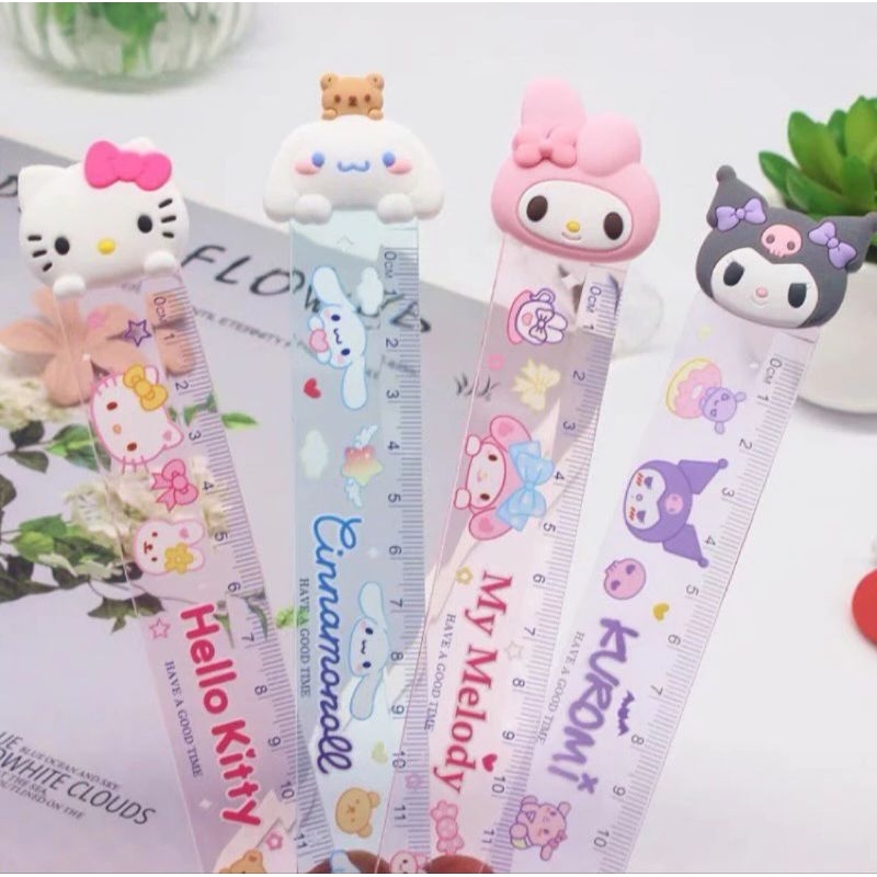 Jual Penggaris Sanrio/Penggaris Kepala Sanrio/Penggaris 15 cm/Penggaris ...