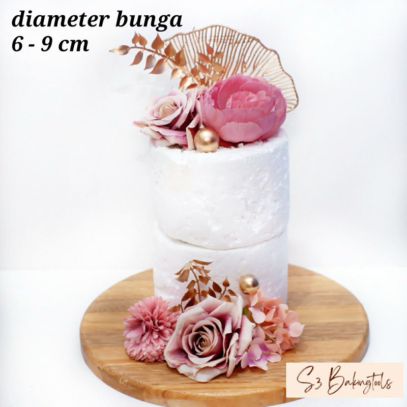Jual Cake Topper hiasan kue artificial Flower party set sesuai gambar etalase | Shopee Indonesia