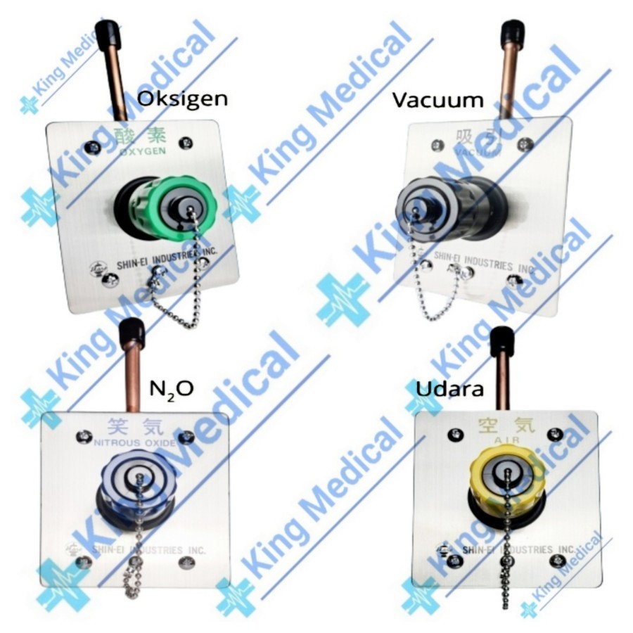 Jual Shin-Ei Wall Outlet Oksigen O2/N2O/Vacuum/Air (Udara) Type JIS ...