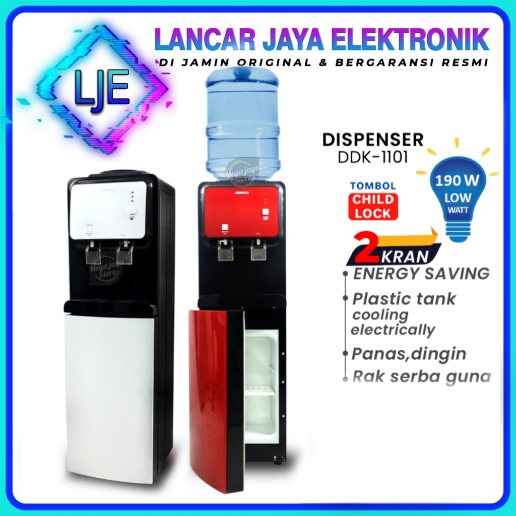 Jual Dispenser Hot & Cold Galon Atas Denpoo DDK 1101 Electro Hemat ...
