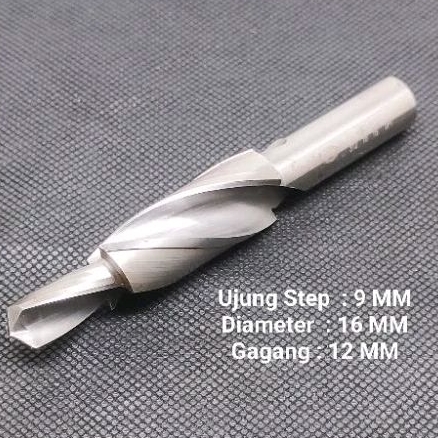 Jual STEP DRILL HSS Mata Bor Besi HSS 16MM Ujung Step 9MM Gagang 12mm. Counterbore.Stepdrills ...
