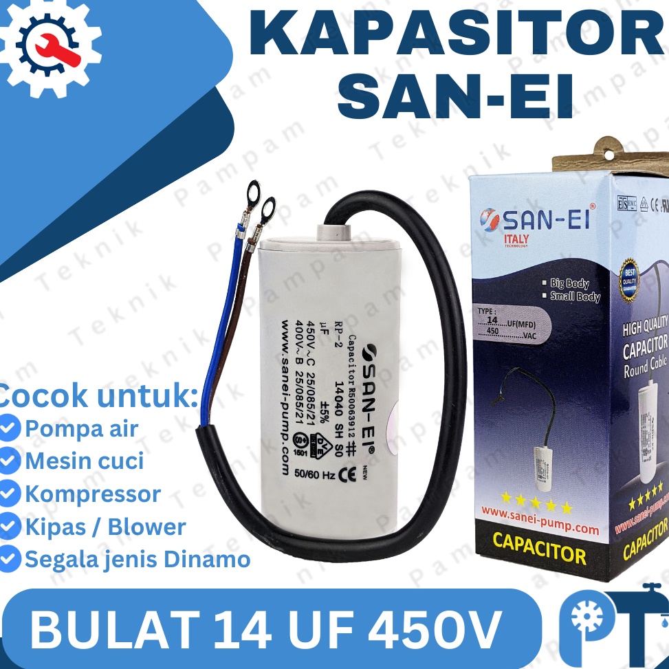 Jual Official Shop KAPASITOR 14UF 45V SANEI BULAT CAPACITOR SANEI 14 UF MIKRO 45 VOLT | Shopee ...