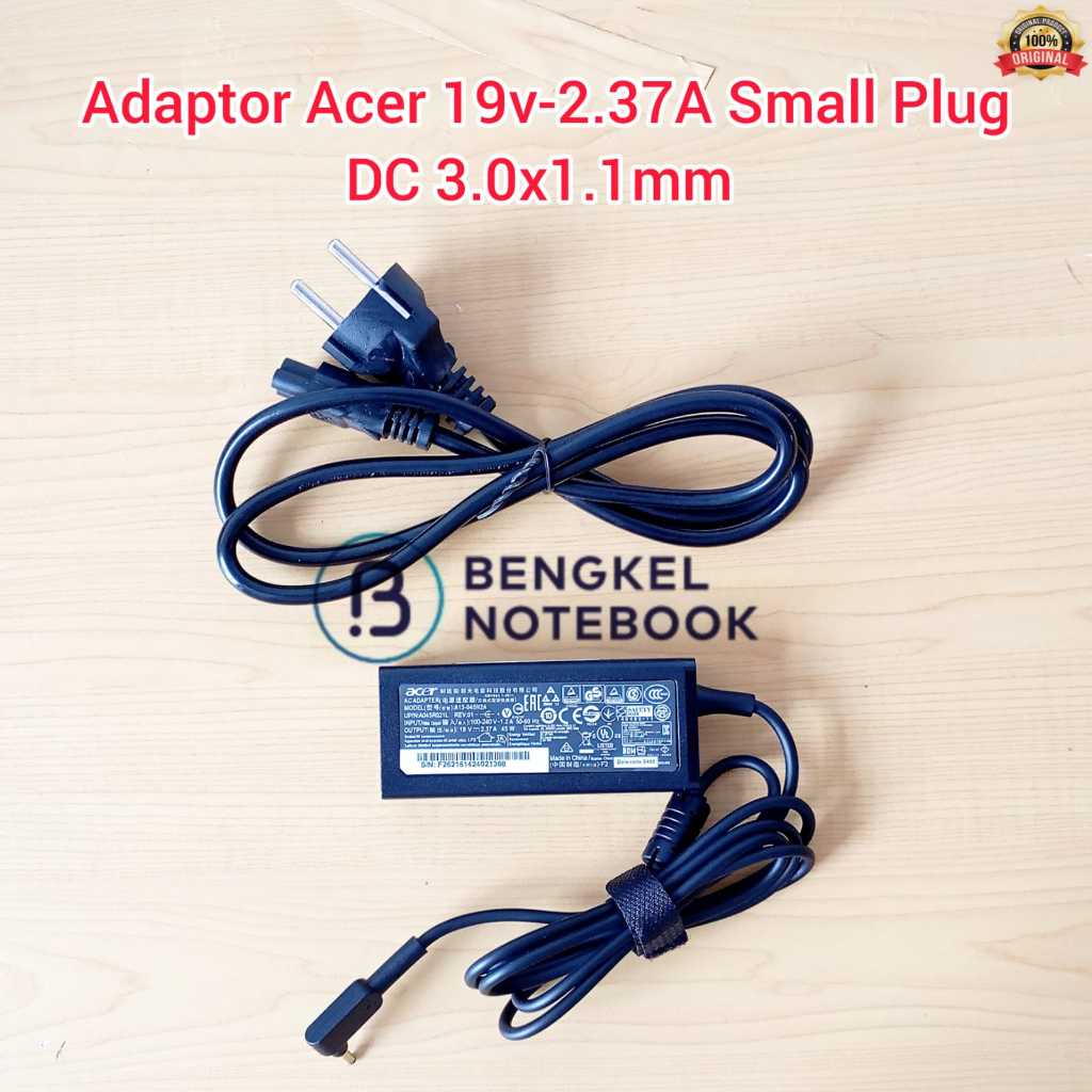 Jual Adaptor Charger Acer 19v 2.37A Small Plug DC 3.0x1.1mm EMBOS ORI ...