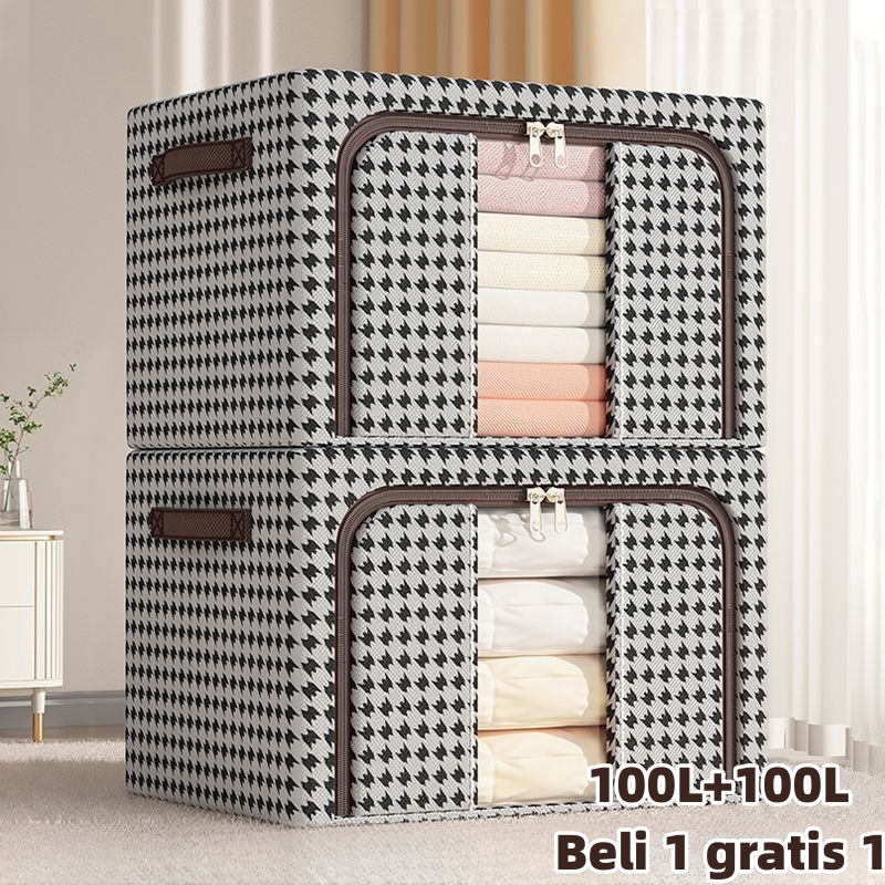 Jual 66L 100L 150L oxford kotak penyimpanan Lipat storage box pakaian ...