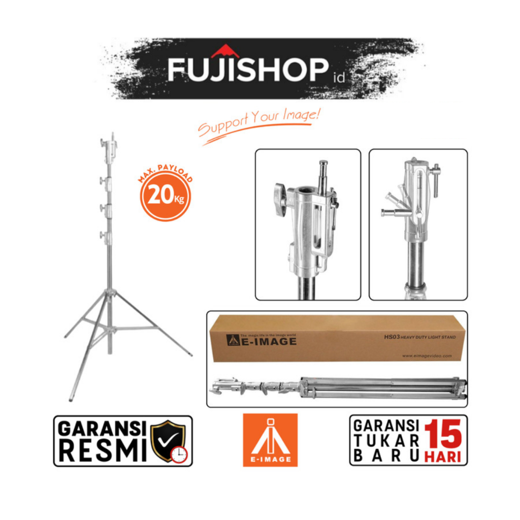 Jual E-Image HS03 Light Stand / Tripod Studio Lighting HS-03 Heavy Duty ...