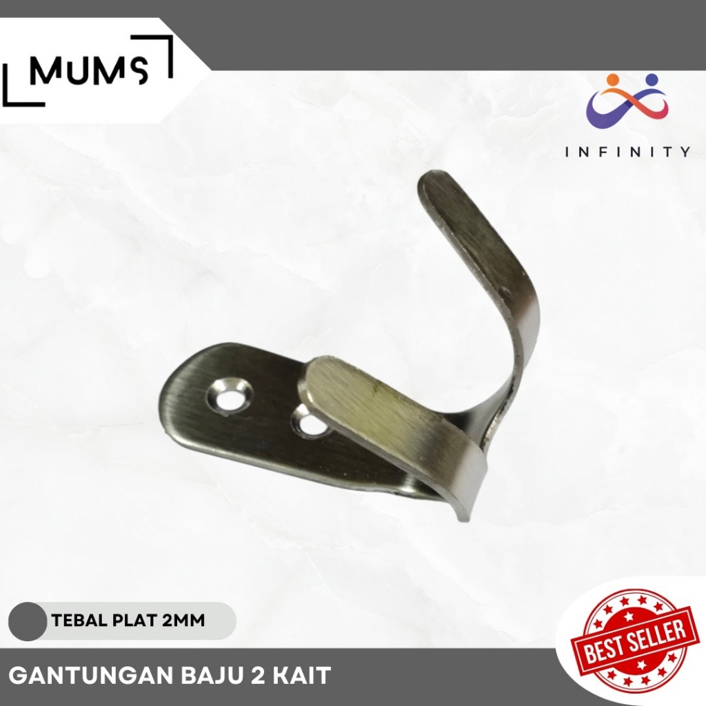 Jual Gantungan Baju Cantolan 2 Kait Stainless Gantungan Baju Handuk ...