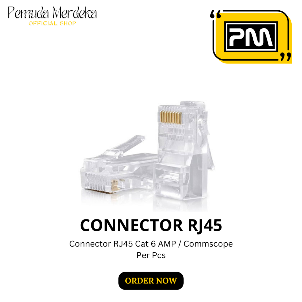 Jual Konektor LAN RJ45 UTP Cat 6 AMP Commscope Per Pcs Koneksi Stabil ...