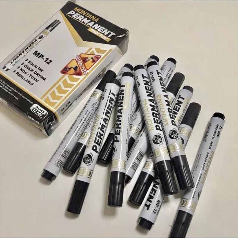 Jual SPIDOL HITAM MONTANA ECER //PERMANENT MARKER//WHITEBOARD MARKER ...