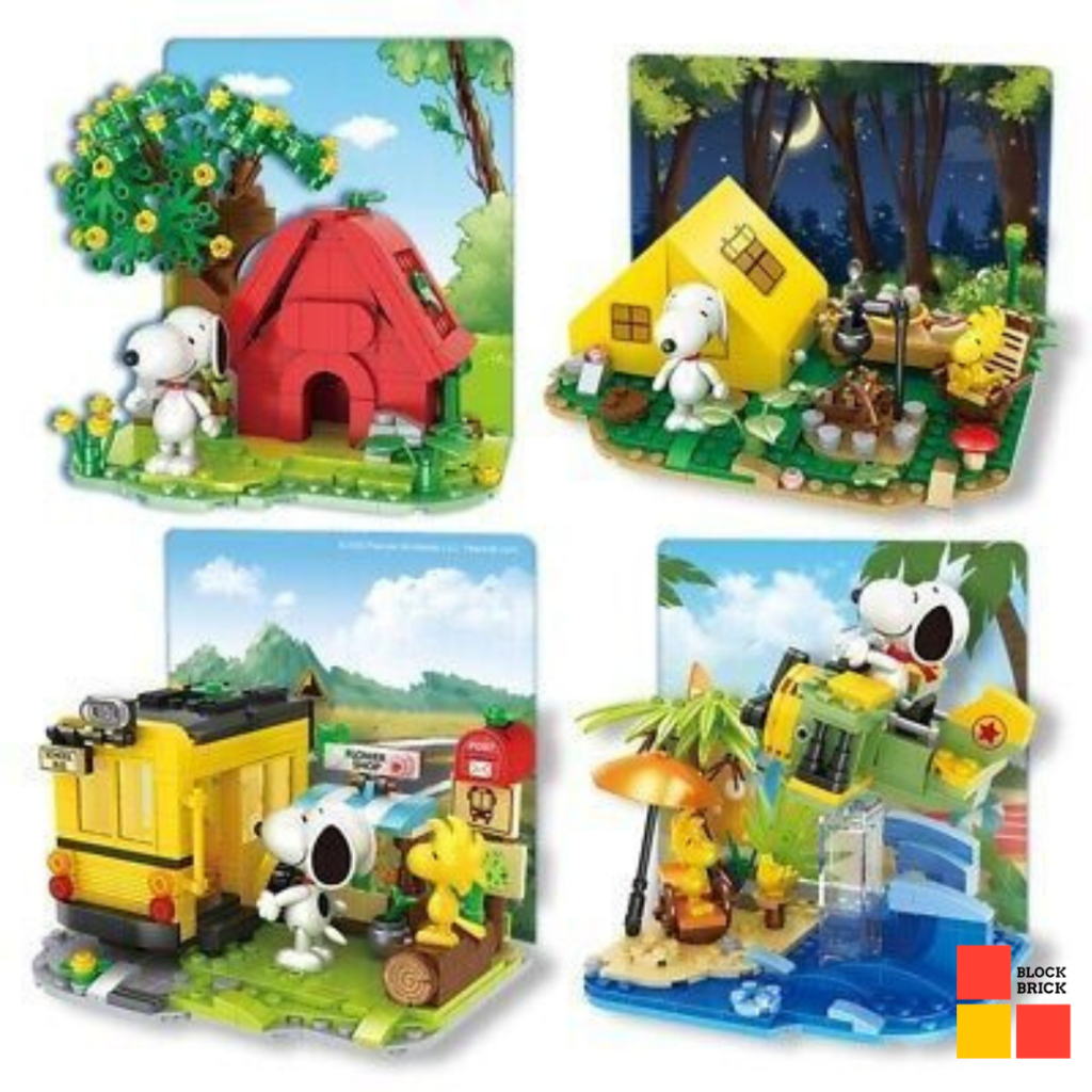 Jual Building BlockC Bricks Snoopy Scene Building Red house Camping ...