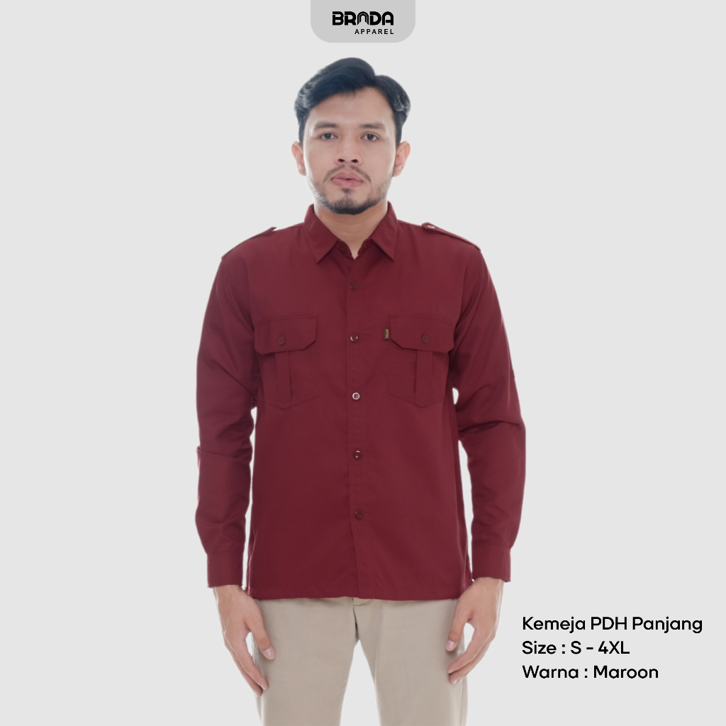Jual BRADA Kemeja Drill Tangan Panjang / Seragam Kerja Kantor PDH PDL ...