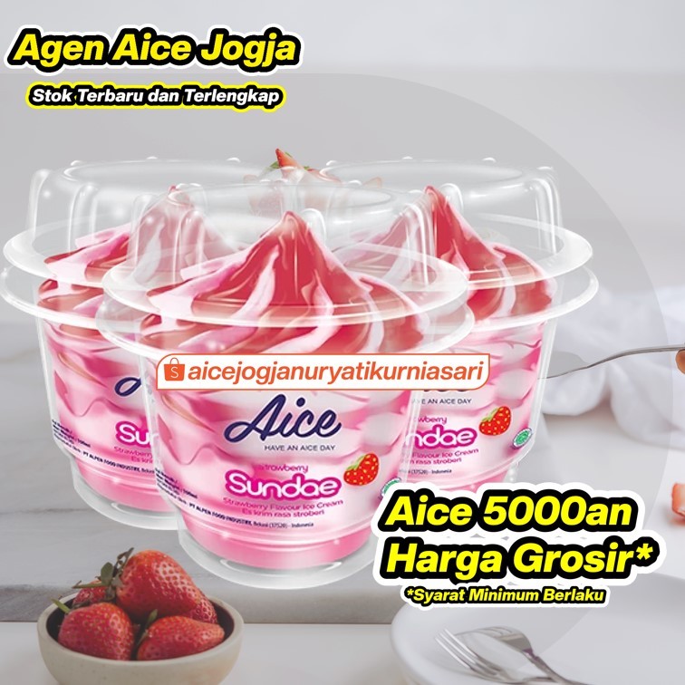 Jual Es Krim Aice Sundae Strawberry isi 24/ Ice Cream Aice chocolate ...
