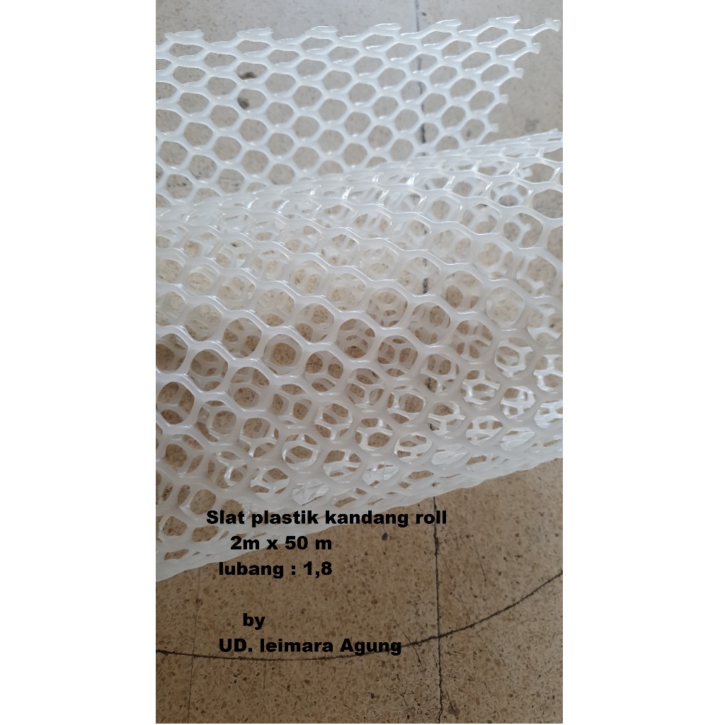 Jual Slat / mesh/net/Alas kandang plastik roll putih tebal 3 mm lubang 1.6-1,7 import | Shopee ...